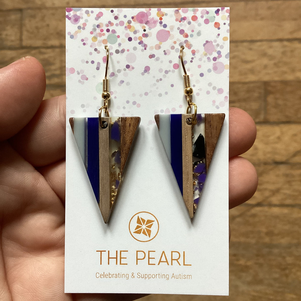 Wood & Resin Earrings - Triangles – thepearlns